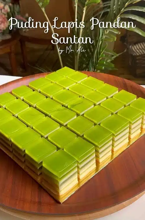 Resepi Puding Lapis Pandan Santan Lemak Manis • Resepi Bonda
